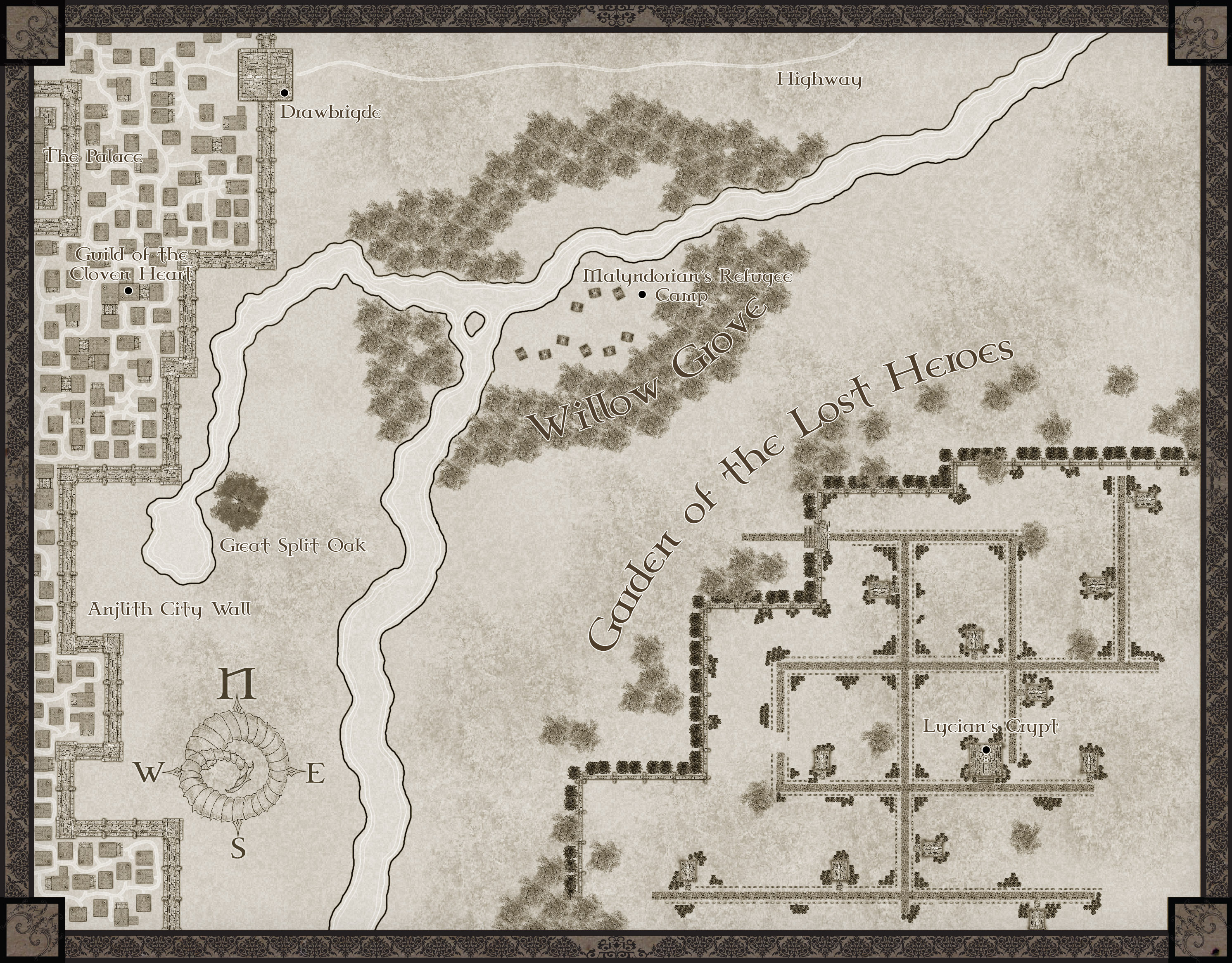 Map of the Outskirts of Anjlith – Steamy M/M Romance Books